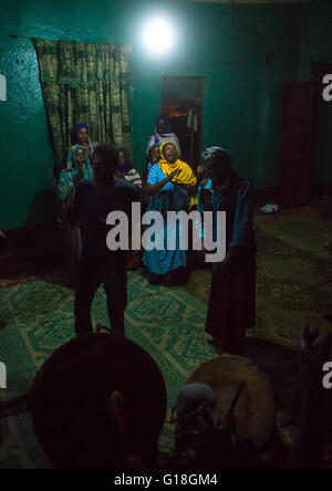 Sufi people go into a trance during a ceremony, Harari region, Harar ...
