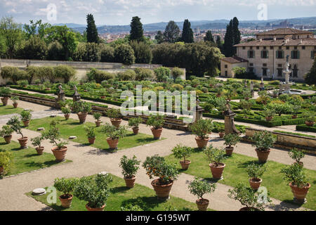 The formal gardens of the Medici Villa di Castello Tuscany one of the ...