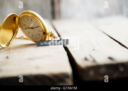 Today idea, text and pocket watch Stock Photo - Alamy