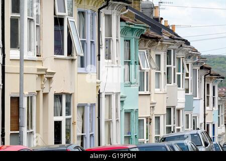 Terraced houses on Montreal Road Brighton East Sussex Stock Photo - Alamy