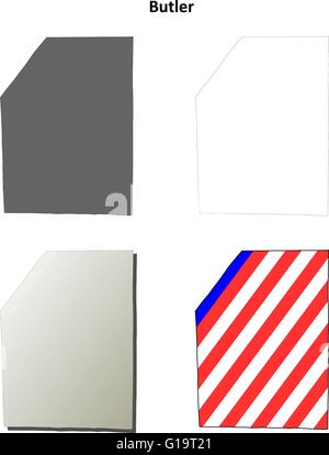 Butler County (Pennsylvania) outline map set Stock Vector Image & Art ...