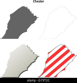 Chester County (Pennsylvania) outline map set Stock Vector Image & Art ...