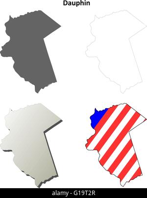 Dauphin County (Pennsylvania) outline map set Stock Vector Image & Art ...