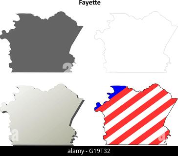 Fayette County (Pennsylvania) outline map set Stock Vector Image & Art ...