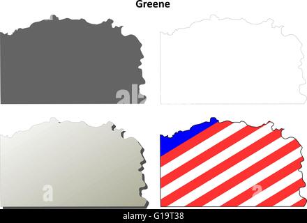 Greene County (Pennsylvania) outline map set Stock Vector Image & Art ...