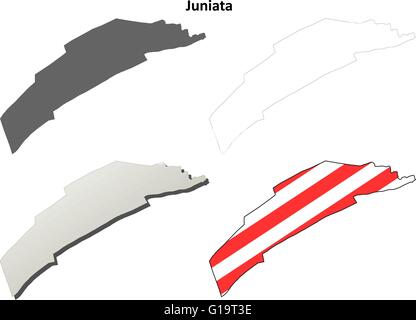 Juniata County (Pennsylvania) outline map set Stock Vector Image & Art ...