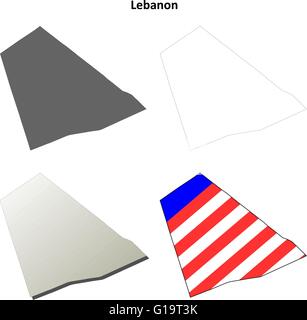 Lebanon County (Pennsylvania) outline map set Stock Vector Image & Art ...