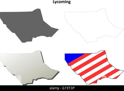 Lycoming County (Pennsylvania) outline map set Stock Vector Image & Art ...