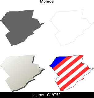 Monroe County (Pennsylvania) outline map set Stock Vector Image & Art ...