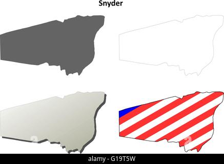 Snyder County (Pennsylvania) outline map set Stock Vector Image & Art ...