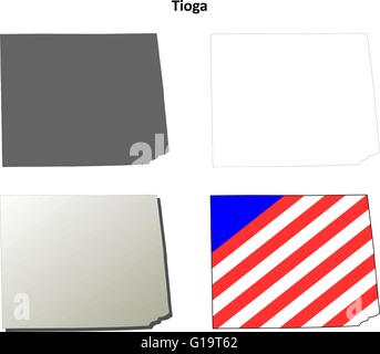Tioga County (Pennsylvania) outline map set Stock Vector Image & Art ...