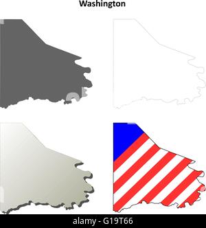 Washington County (Pennsylvania) outline map set Stock Vector Image ...