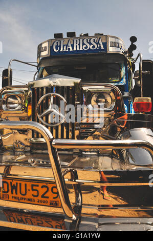 A jeepney, public transport in the Philippines, in Subic Bay, Luzon, in ...