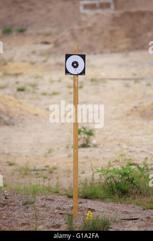 Targets on outdoor shooting range close up Stock Photo - Alamy