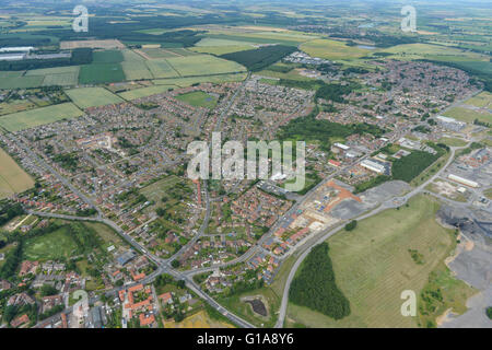 An aerial view of the Nottinghamshire towns of Harworth and Bircotes ...
