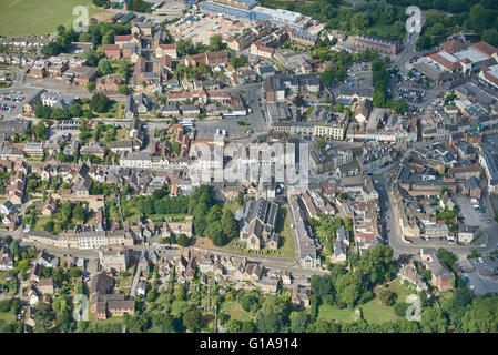 An aerial view of the centre of Chippenham, a market town in Wiltshire ...