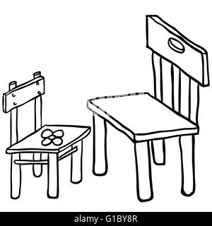 Small wood chair icon cartoon vector. Wooden furniture. Garden chair ...