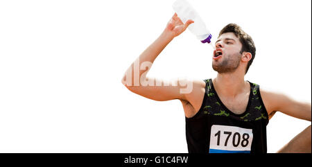 Portrait of sportsman drinking Stock Photo - Alamy