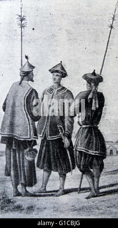 Chines Manchu Dynasty soldiers on guard in Beijing 1908 Stock Photo - Alamy