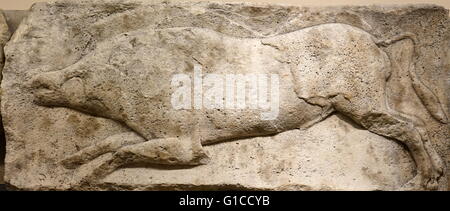 Frieze from Xanthos depicting Satyrs hunting wild animals. Dated 460 BC ...