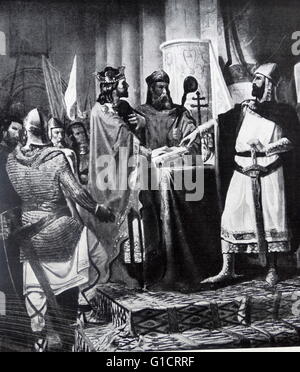Painting depicting King Alfonso VI of León and Castile (1040-1109 ...