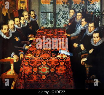 Painting titled 'The Somerset House Conference' commemorating the peace ...