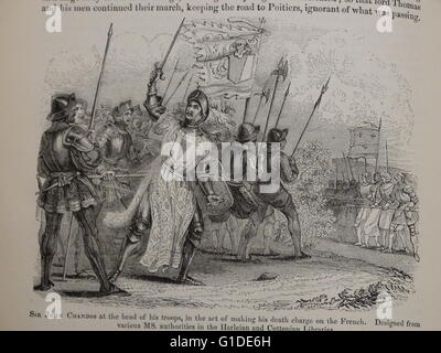 Engraving depicting Sir John Chandos (1320-1369) a medieval English ...