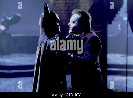 Michael Keaton, Jack Nicholson, Batman (Warner Brothers, 1989). Poster ...