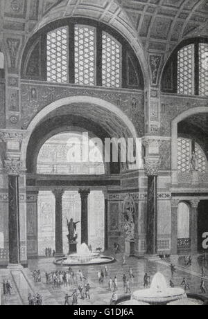 The Baths of Caracalla in ancient Rome, Italy, Reconstruction Stock ...