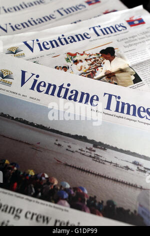 Newspapers. Vientiane Times. Vientiane. Laos Stock Photo - Alamy
