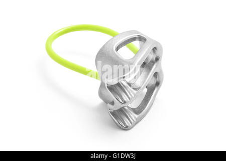 Belay atc rappel device isolated Stock Photo - Alamy