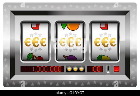 Jackpot symbols slot machine. Illustration over white background Stock ...