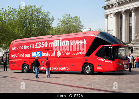 the brexit battle bus in guildhall square portsmouth england uk Stock ...