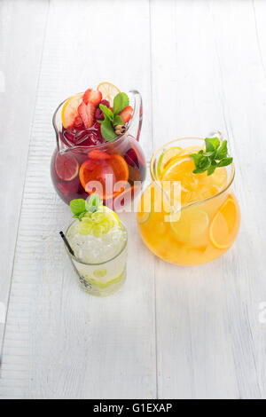 Summer lemonade on wood background Stock Photo - Alamy