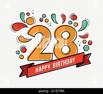 Happy birthday number 28, greeting card for twenty eight year in fun ...