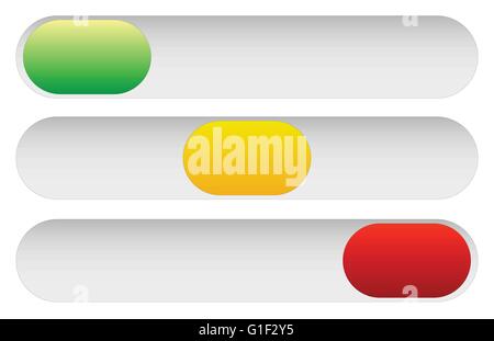 On and off toggle switches, elements of user interface vector. Set of ...