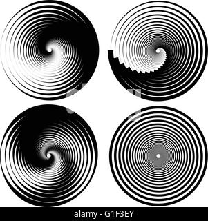 Various abstract spiral, vortex effects. Spiral, vortex effect with ...