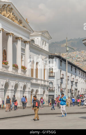 QUITO, ECUADOR, OCTOBER - 2015 - Traditional colonial style buildings ...