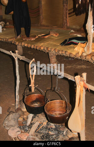 The Seneca nation village of Ganondagan in northern New York state, USA ...