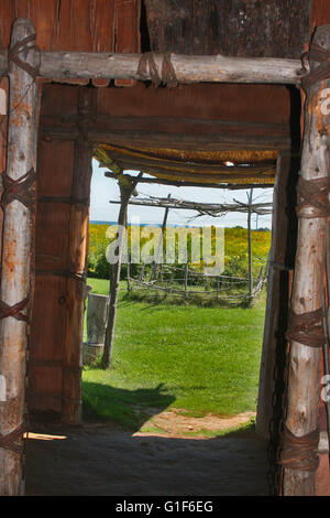 The Seneca nation village of Ganondagan in northern New York state, USA ...