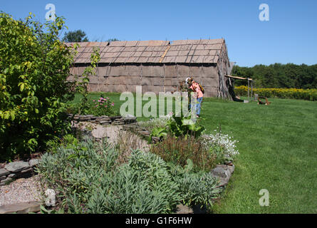The Seneca nation village of Ganondagan in northern New York state, USA ...