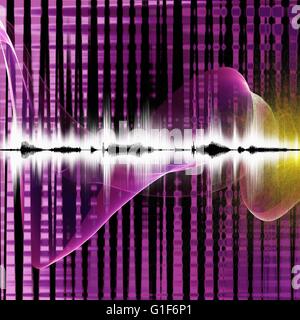 Sound wave purple wave abstract technology background. Purple ...