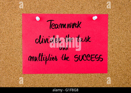 Teamwork Divides the Task and Multiplies the Success Sign on white ...