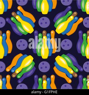 pin bowling icon sign. Seamless pattern with geometric texture. Vector ...