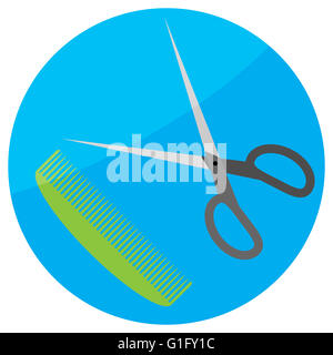 A graphic illustration of A hair comb for use as an icon, logo or web ...