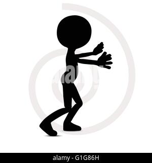 People pushing pose silhouette, Male pushing pose silhouette, Female ...