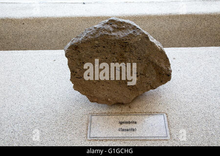 Ignimbrite rock sample geology display, Casa de los Volcanes volcanic ...