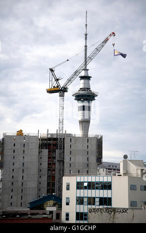 A view of Auckland's Skyline with its iconic Sky Tower Stock Photo - Alamy