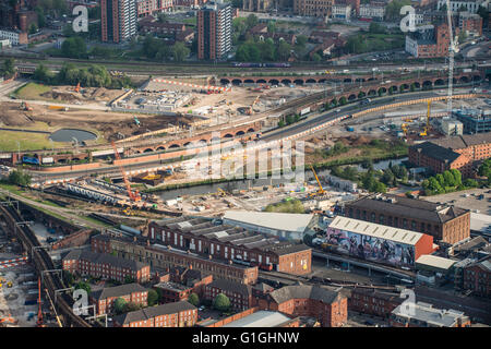 Aerial photo of derelict land Salford Stock Photo - Alamy