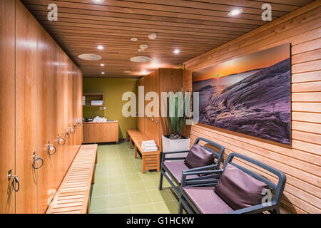 Locker room of a hotel's sauna, Helsinki, Finland, Europe, EU Stock ...